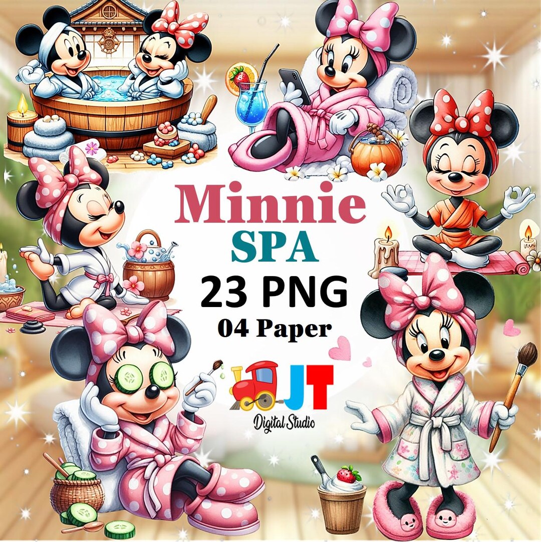 Minnie Mouse Spa Day Clipart Transparent PNG, Minnie and Mickey Spa ...
