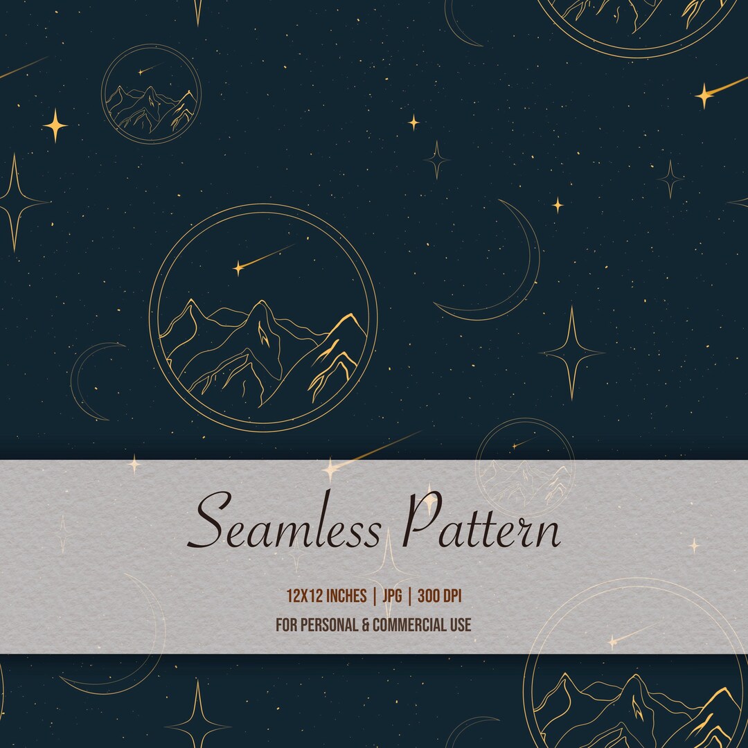 Velaris Night Sky Seamless Pattern | Fantasy Moon & Stars | ACOTAR ...