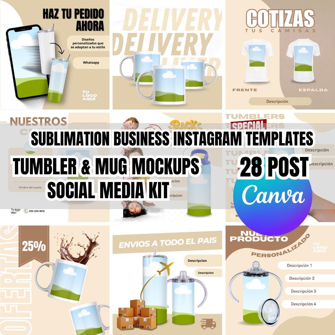 28 Editable Sublimation Post for Instagram - Canva Editable - Mouckups ...