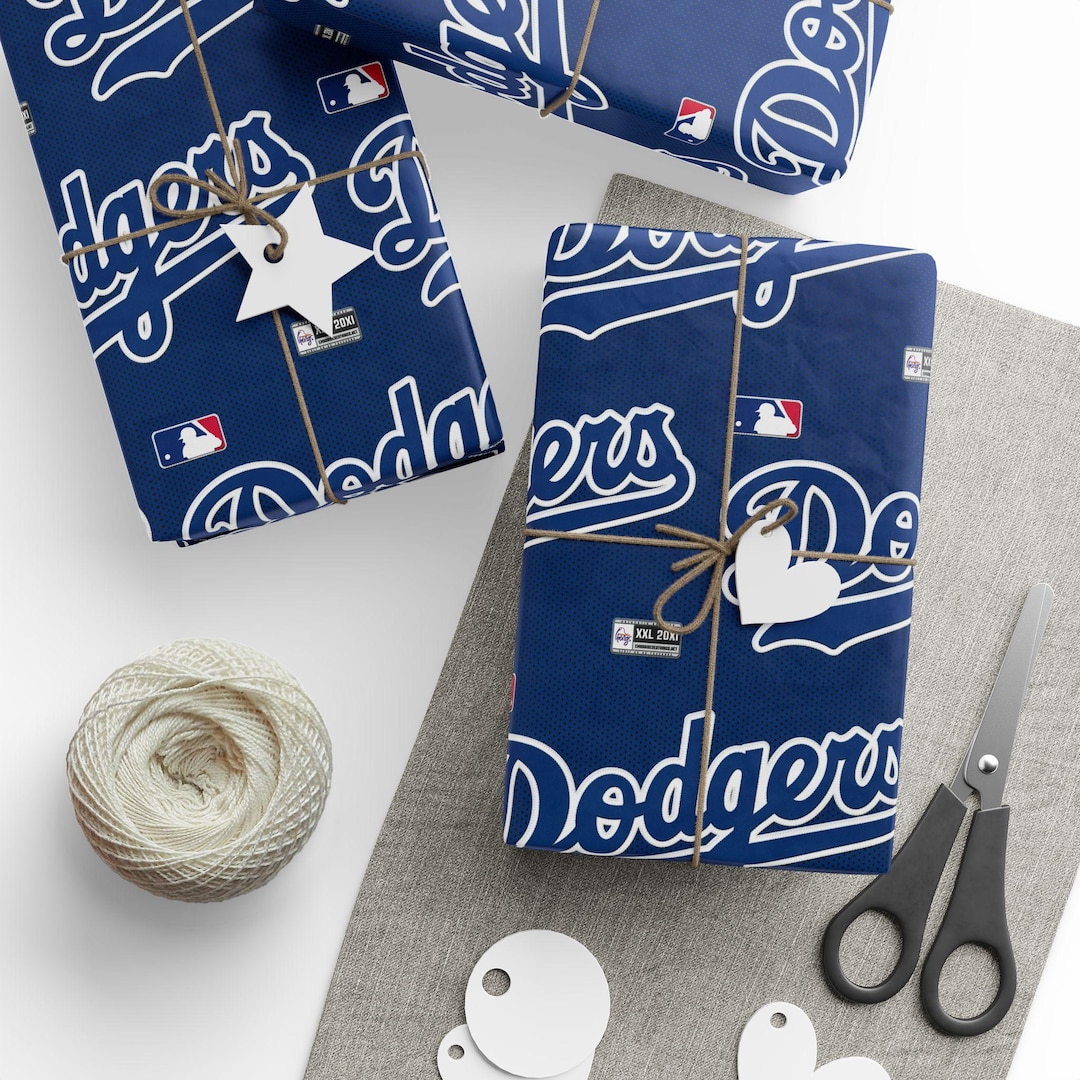 Dodgers Baseball Birthday Gift Wrapping Paper Holiday Christmas Present ...
