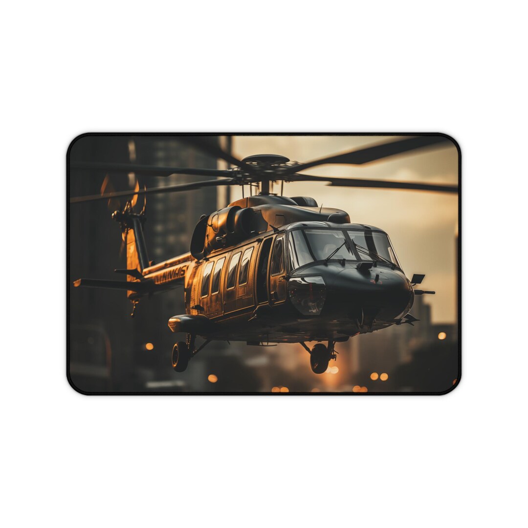 Helicopter High-definition Desk Mat, Aviation Lover Office Decor, Pilot ...