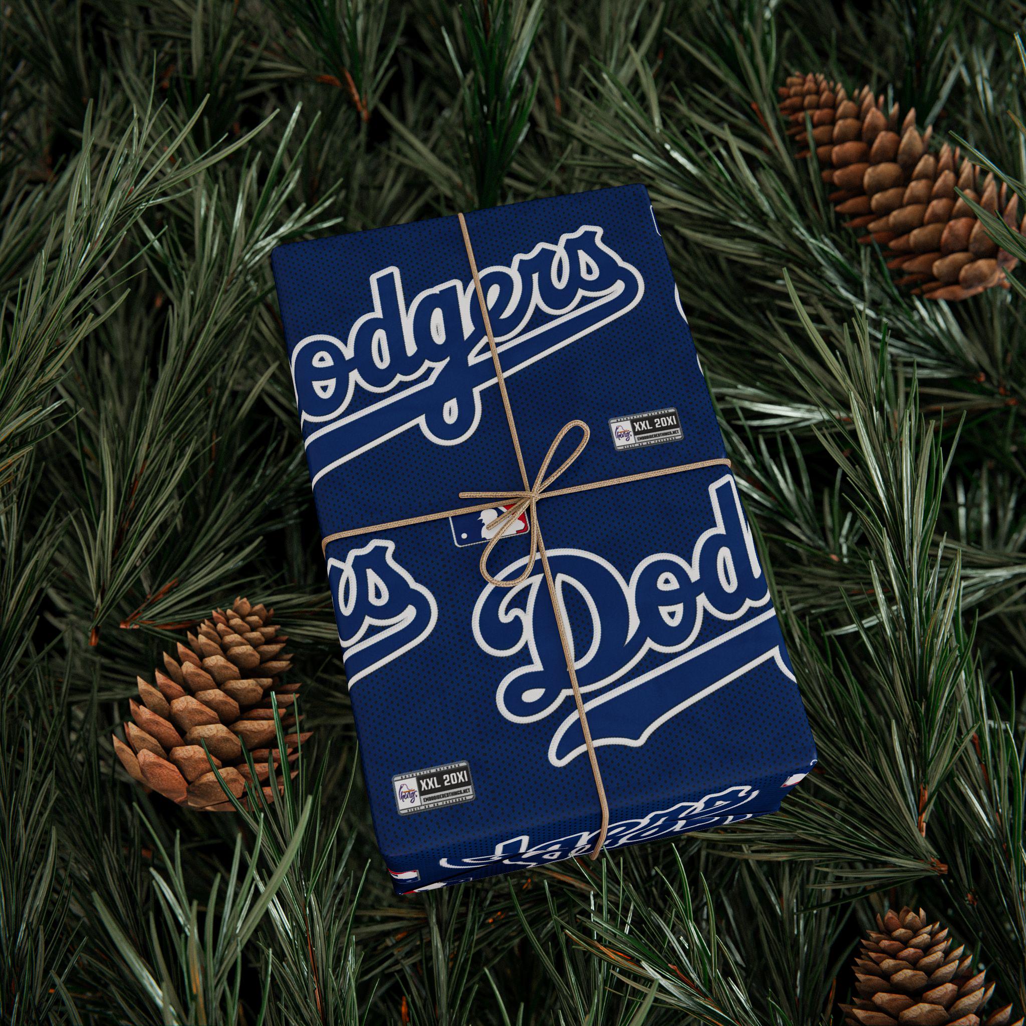 Dodgers Baseball Birthday Gift Wrapping Paper Holiday Christmas Present ...