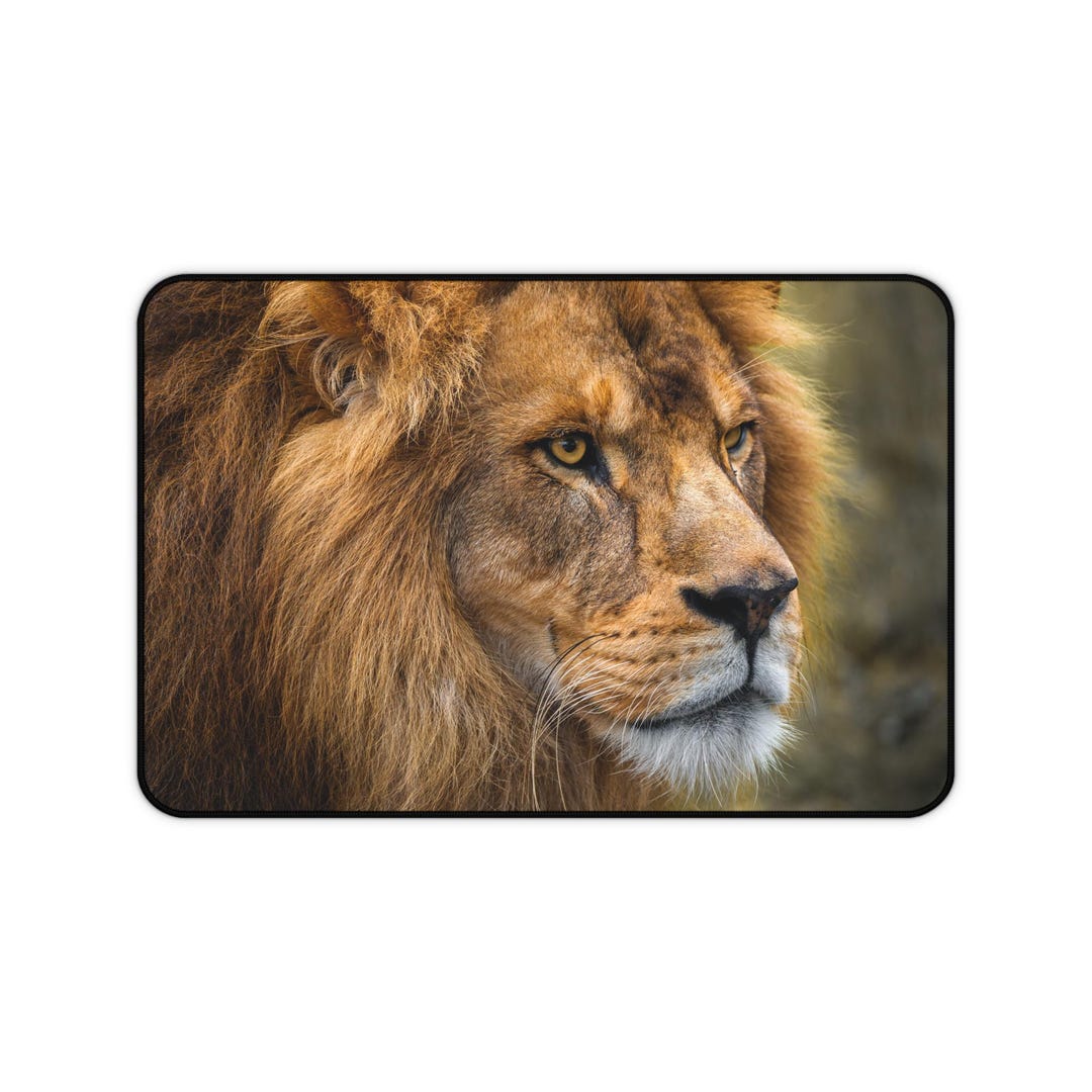 Lion Desk Mat, Mouse Pad, Work Accessory, Office Decor, Animal Lover ...