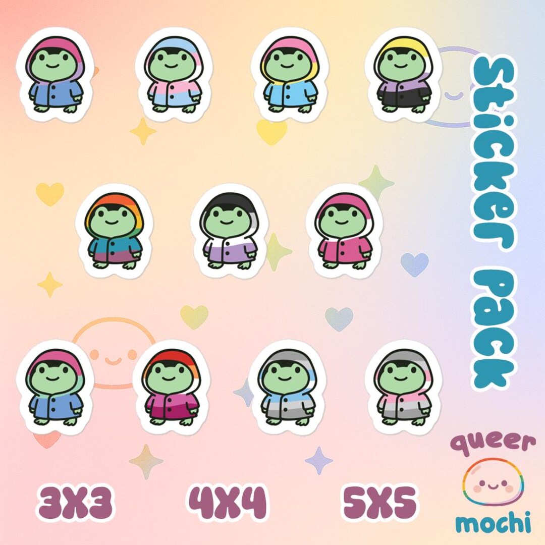 LGBTQ+ Frog Sticker Pack | Pride Flag Frogs | Queer Cottagecore Vinyl ...
