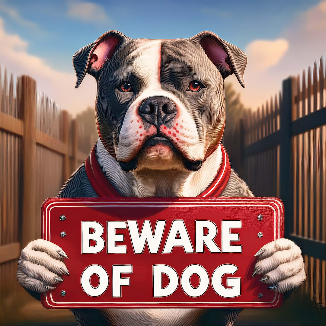 American Bully Beware of Dog Sign - Etsy