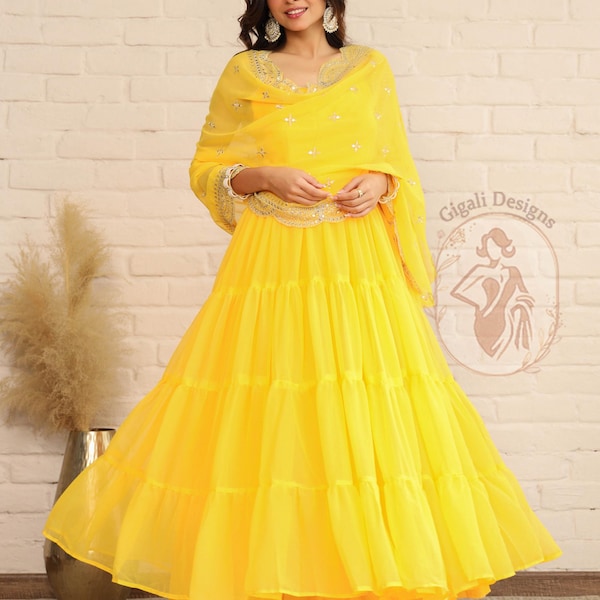 Yellow Indian Dresses - Etsy