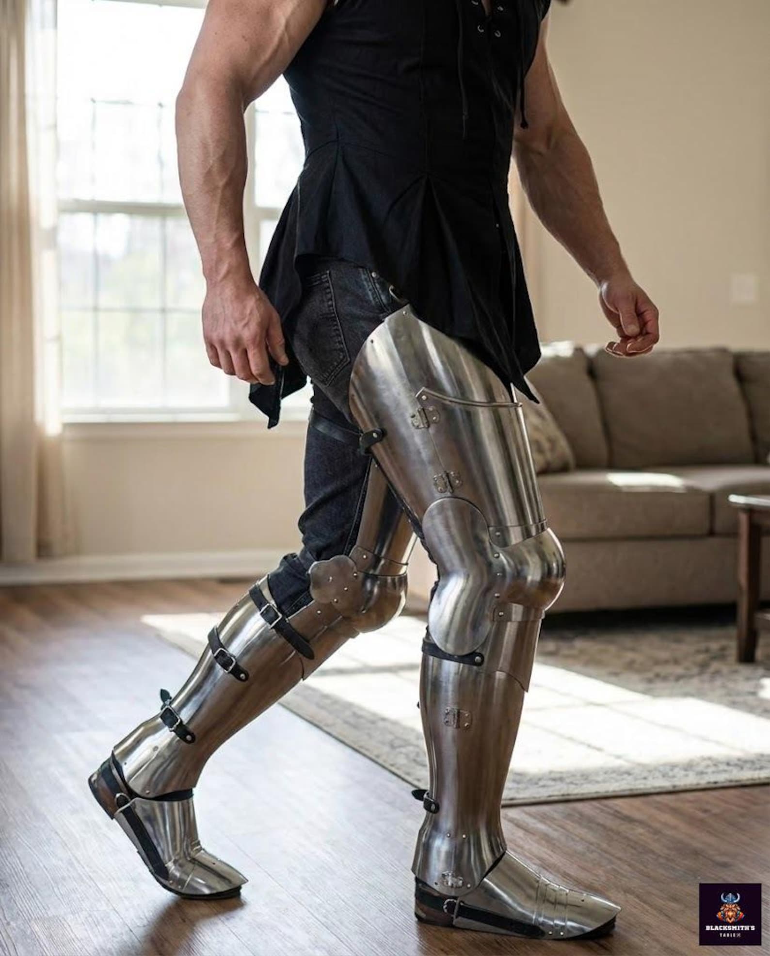 Medieval Leg Armor With Sabatons | Steel Gothic Plate Legs | Knight ...