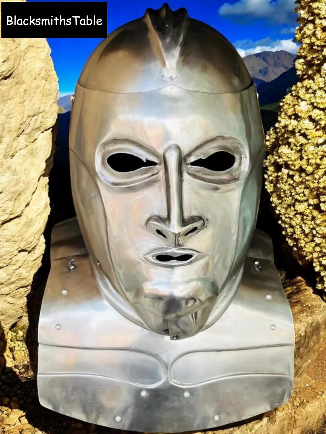 Medieval Full Face Steel Helmet for Display or Cosplay - Etsy