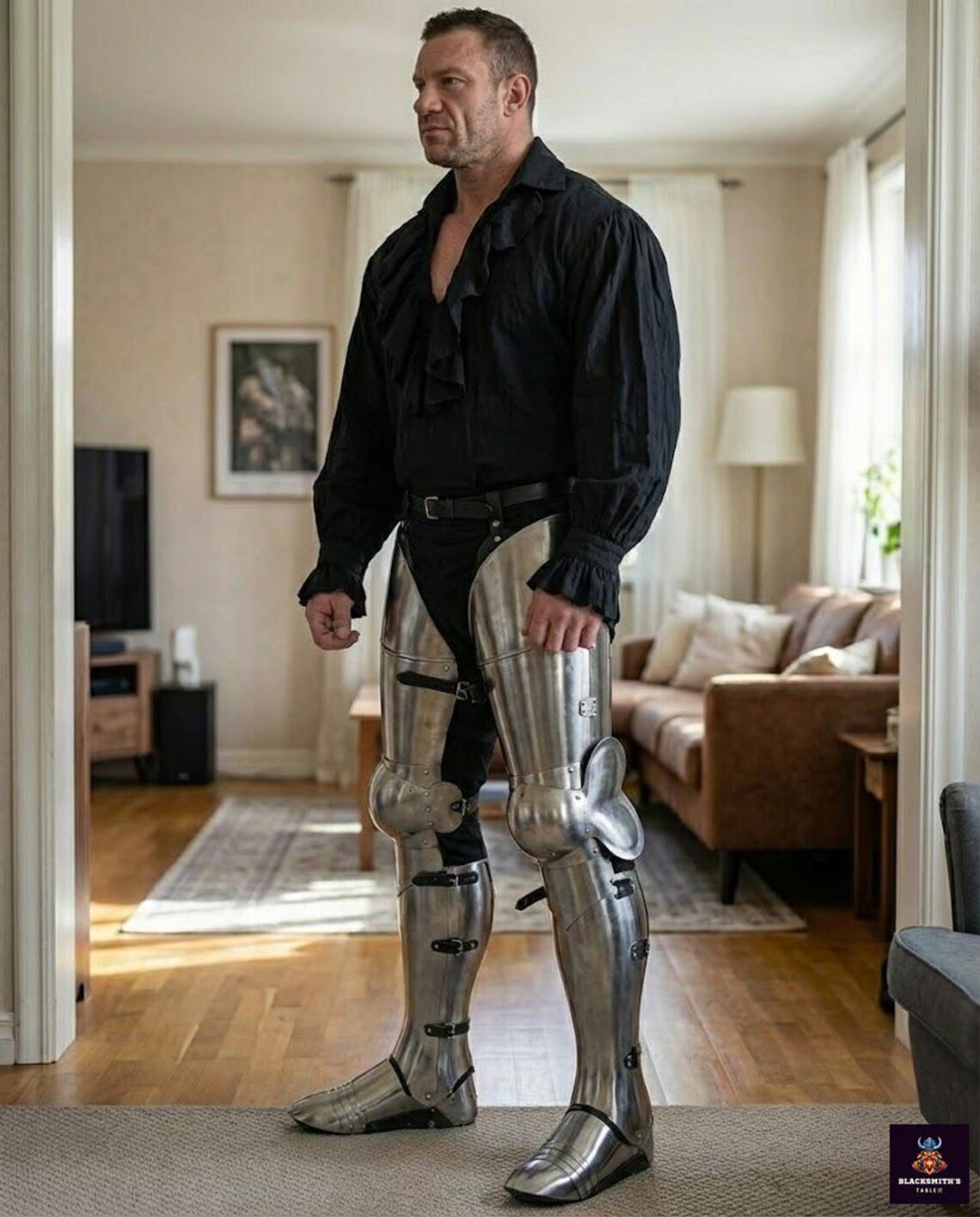 Medieval Leg Armor With Sabatons | Steel Gothic Plate Legs | Knight ...
