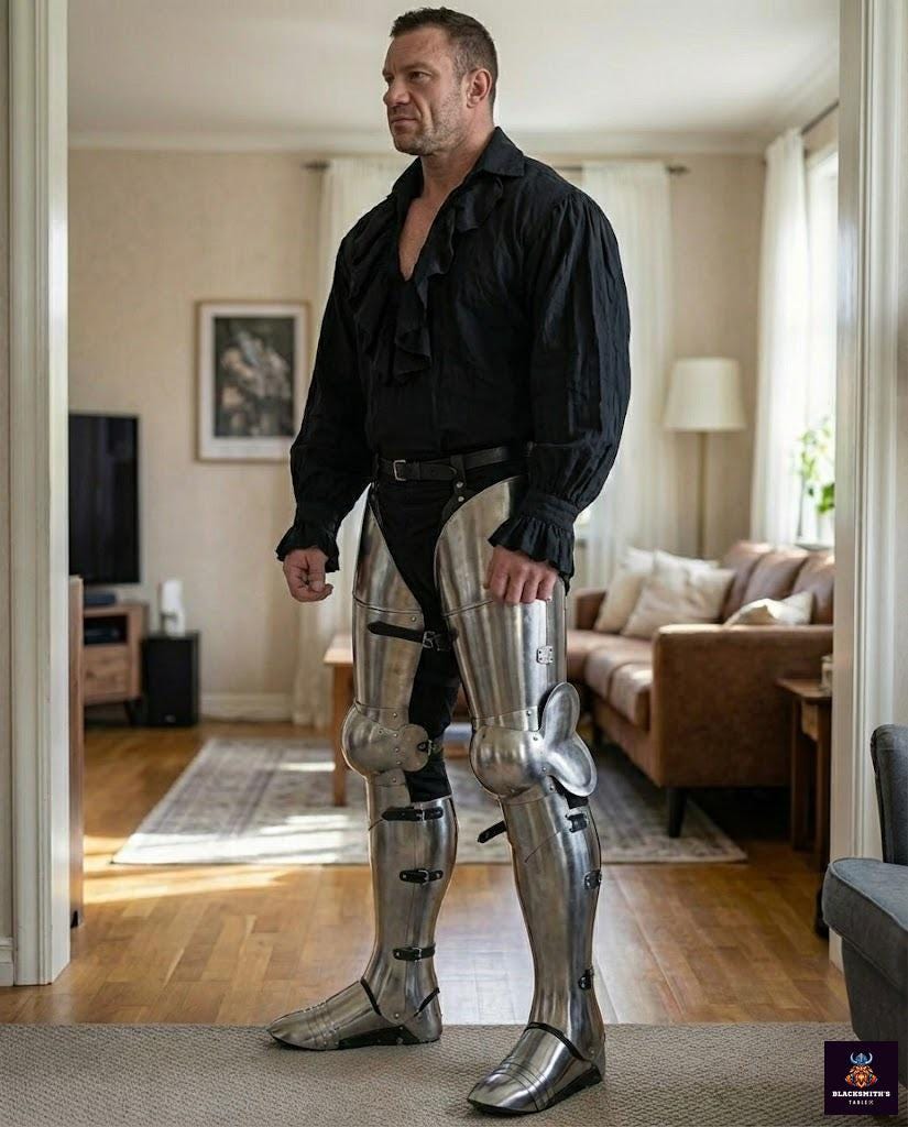 Medieval Leg Armor With Sabatons | Steel Gothic Plate Legs | Knight ...