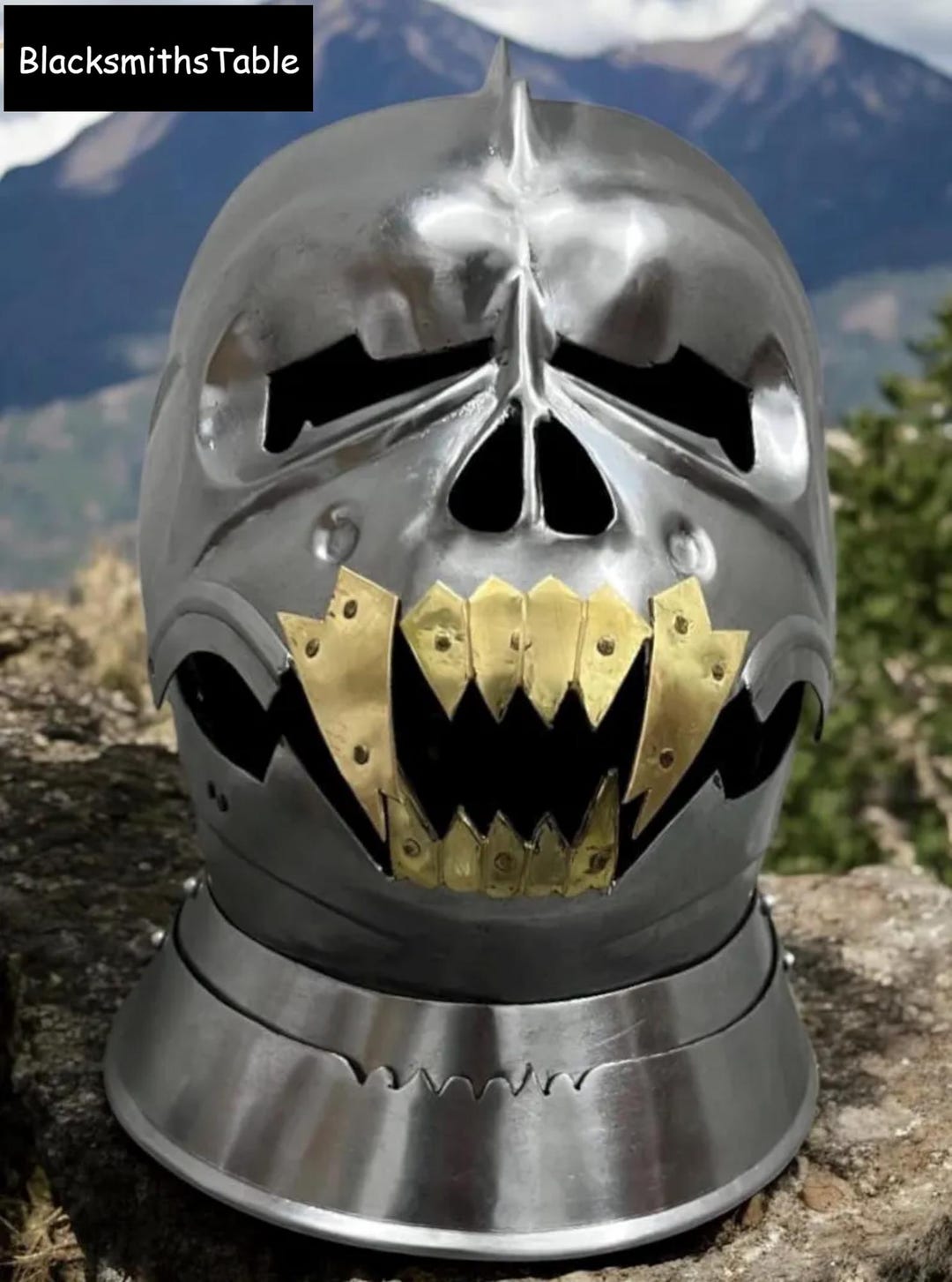 Steel Demonic Face Helmet | Gothic Knight Armor, Wearable Cosplay - Etsy