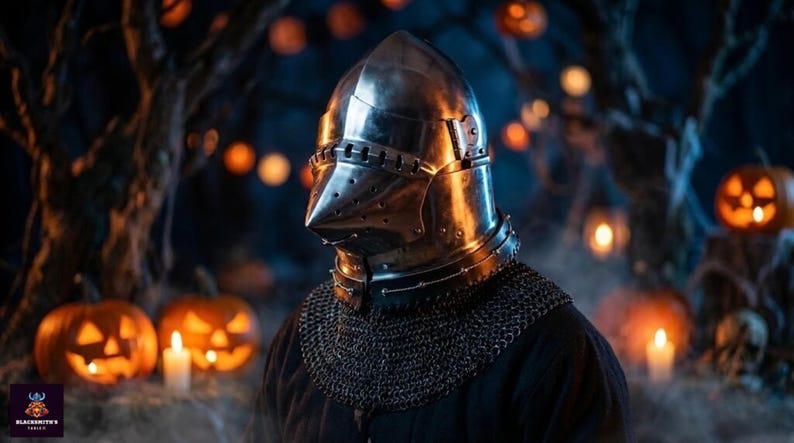 Medieval Bascinet Knight Helmet With Houndskull Visor | Handmade Steel ...