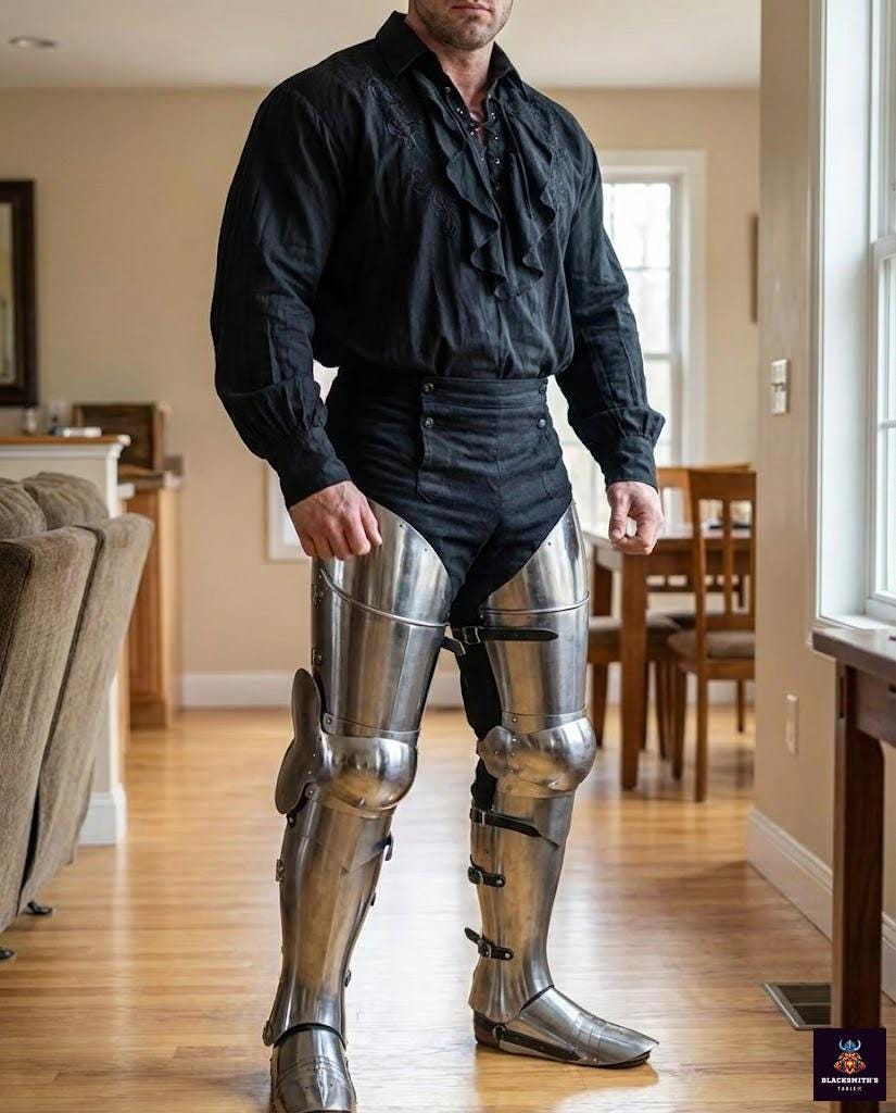 Medieval Leg Armor With Sabatons | Steel Gothic Plate Legs | Knight ...