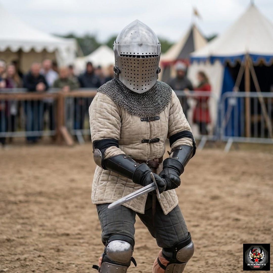 Bascinet Spoleto Helmet With Chainmail Aventail | 14th Century Knight ...