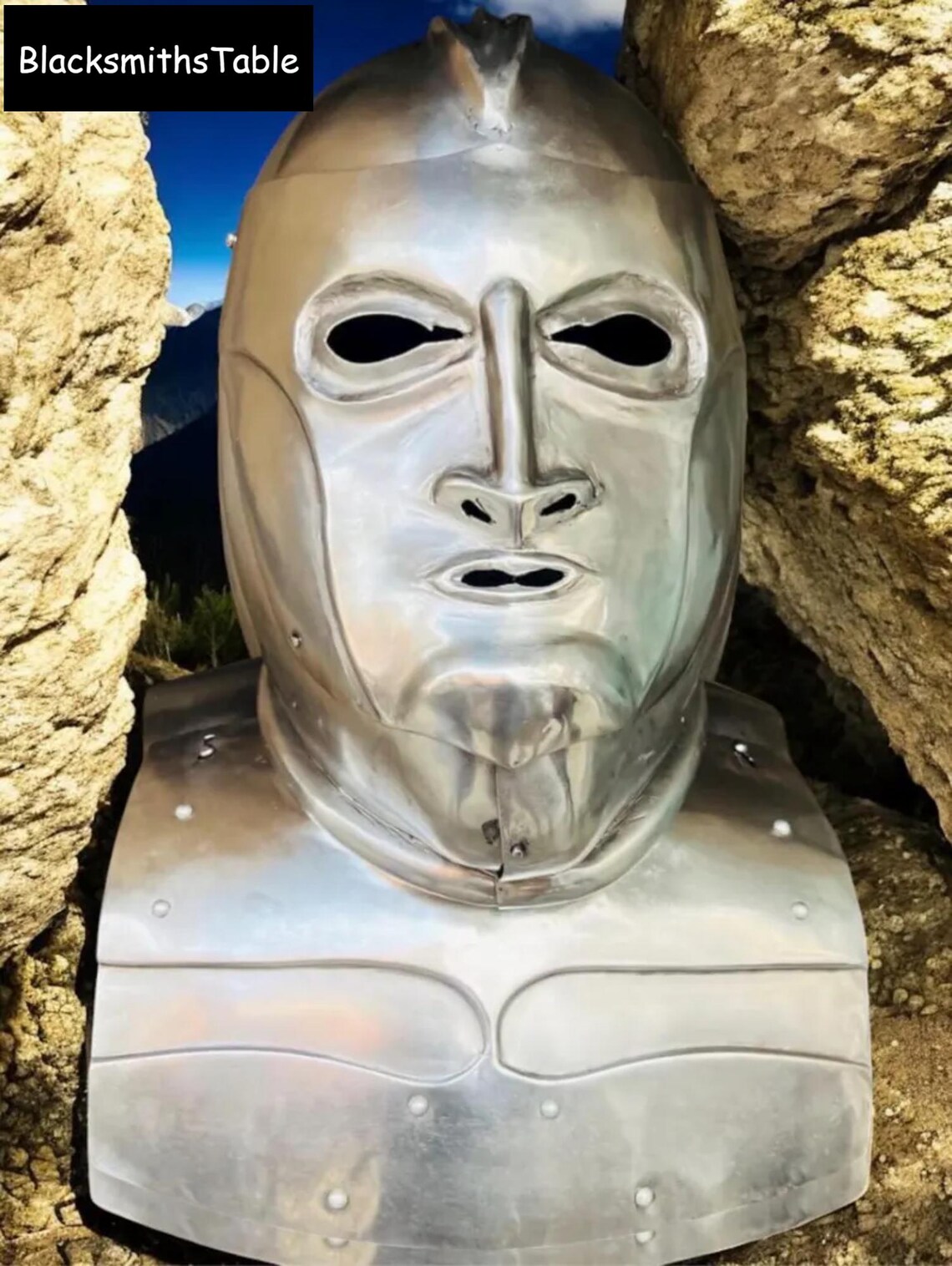 Medieval Full Face Steel Helmet for Display or Cosplay - Etsy