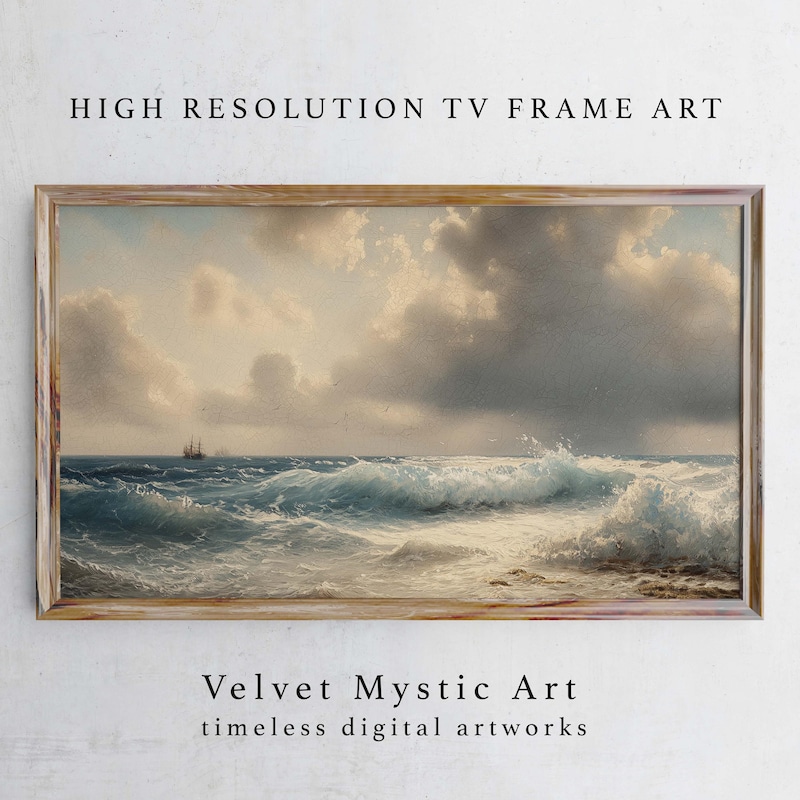 Frame Tv Art Stormy Seas - Etsy