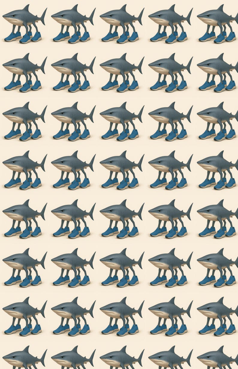 Tiktok Meme Wrapping Paper | Sneaker Shark Walker (inspired Tralalero ...