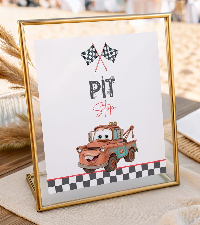 Editable Cars Birthday Party Signs, Lightning Mcqueen Decor (digital ...