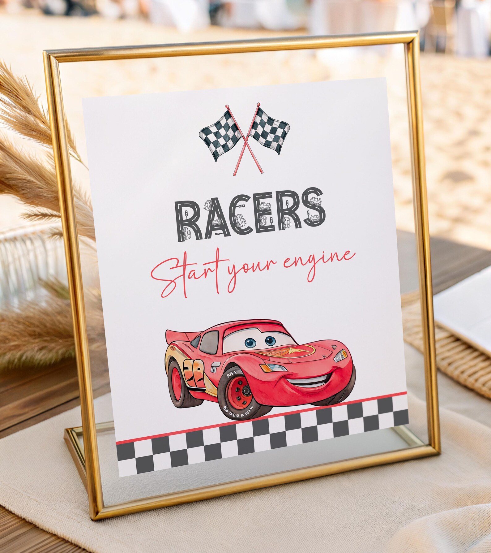 Editable Cars Birthday Party Signs, Lightning Mcqueen Decor (digital ...