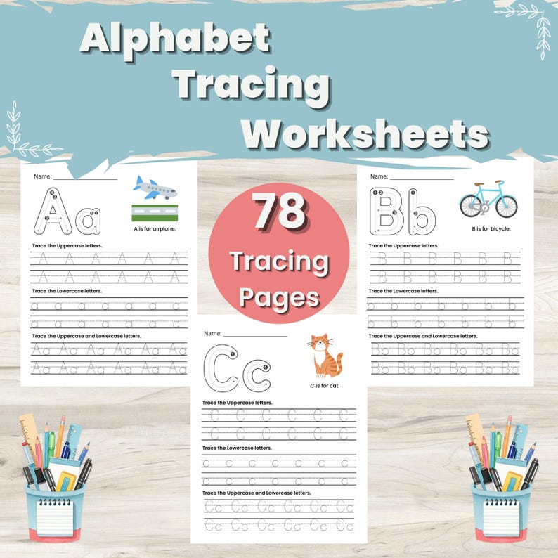 Learn to Write Letters | Alphabet Tracing | Uppercase and Lowercase Letter Tracing - Etsy