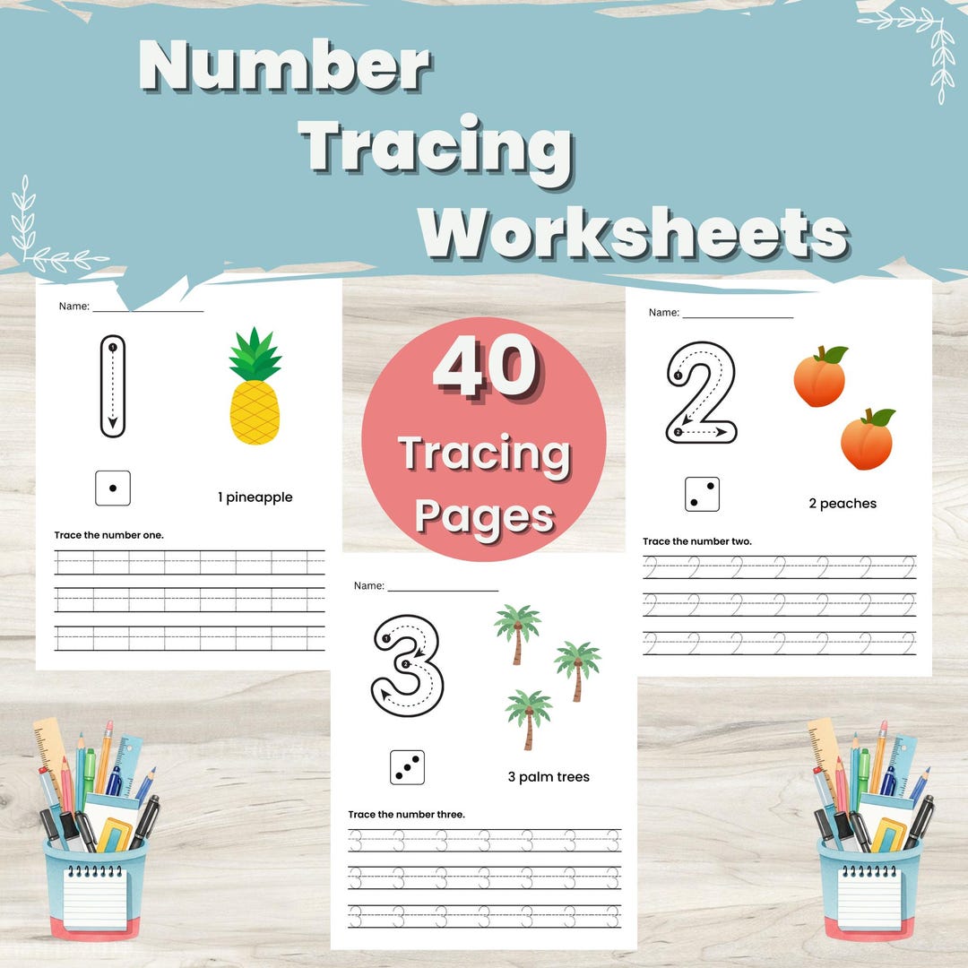 Number Tracing Worksheets | Numbers 1-20 Recognition Printable ...