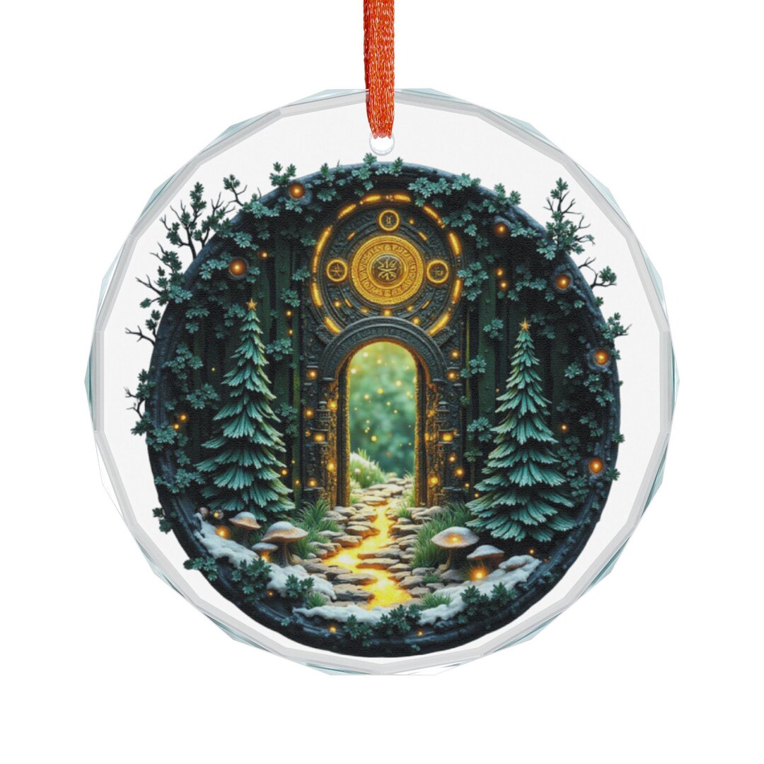 Magical Forest Crystal Glass Ornament, Winter Holiday Decor - Etsy