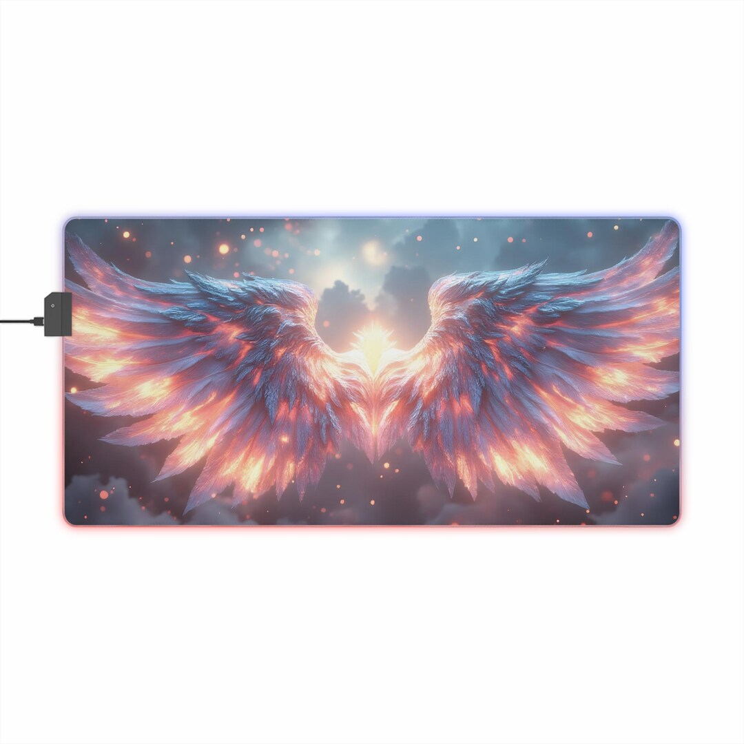 Angel Wings RGB Gaming Mouse Pad, Cyberpunk Desk Decor - Etsy