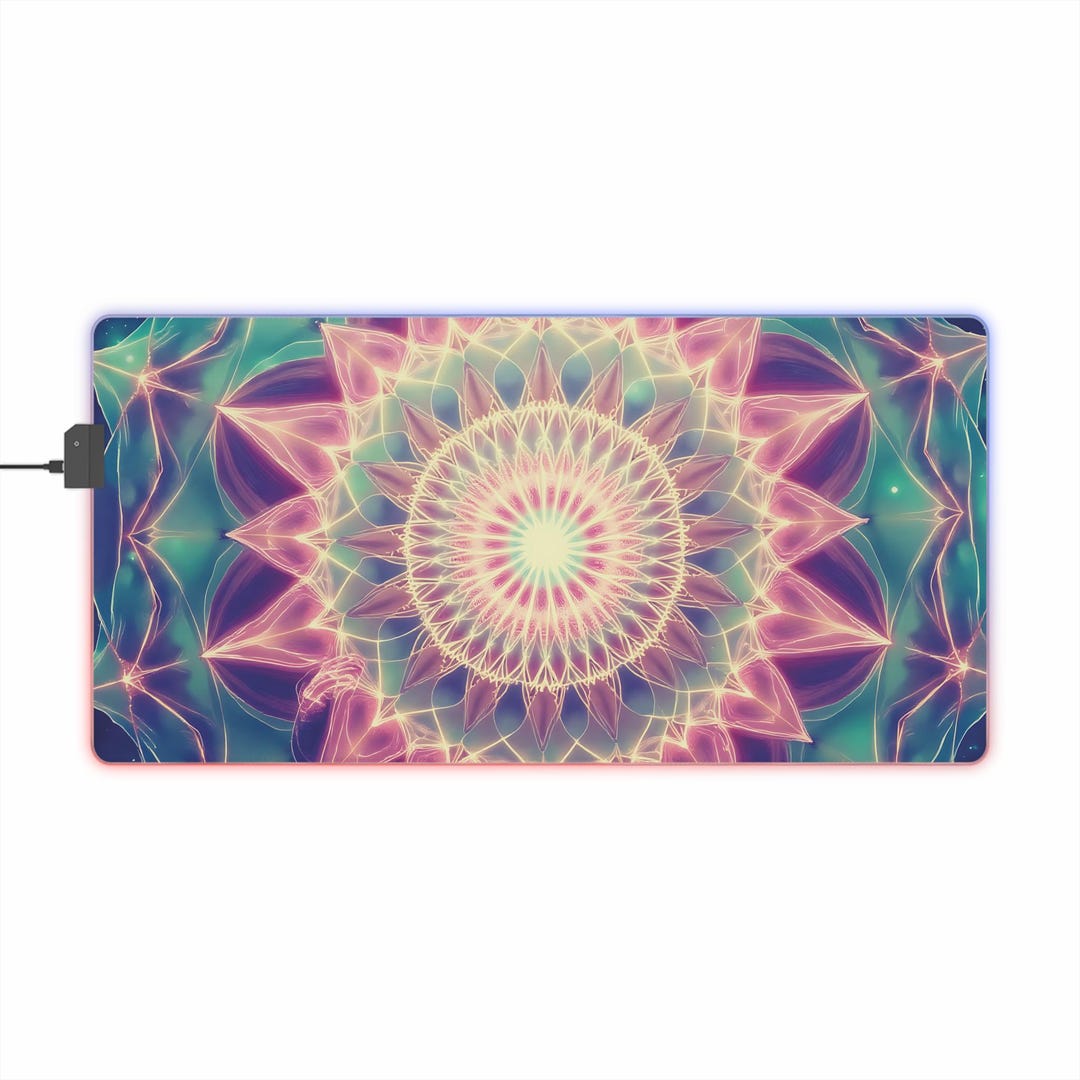 Mandala LED Gaming Mouse Pad | RGB Desk Decor - Etsy