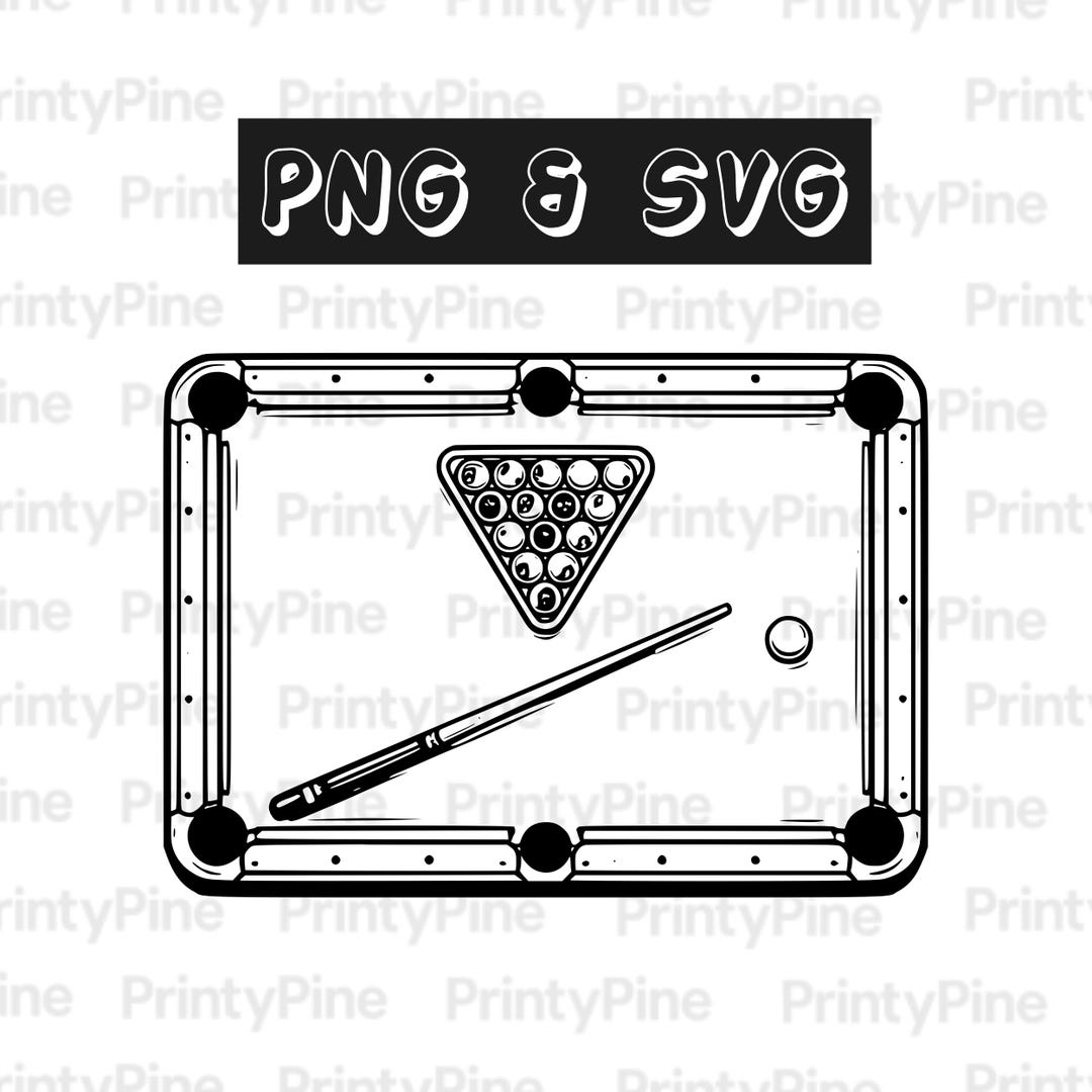 Pool Table Top View SVG & PNG | Laser File | Cricut File | Digital ...