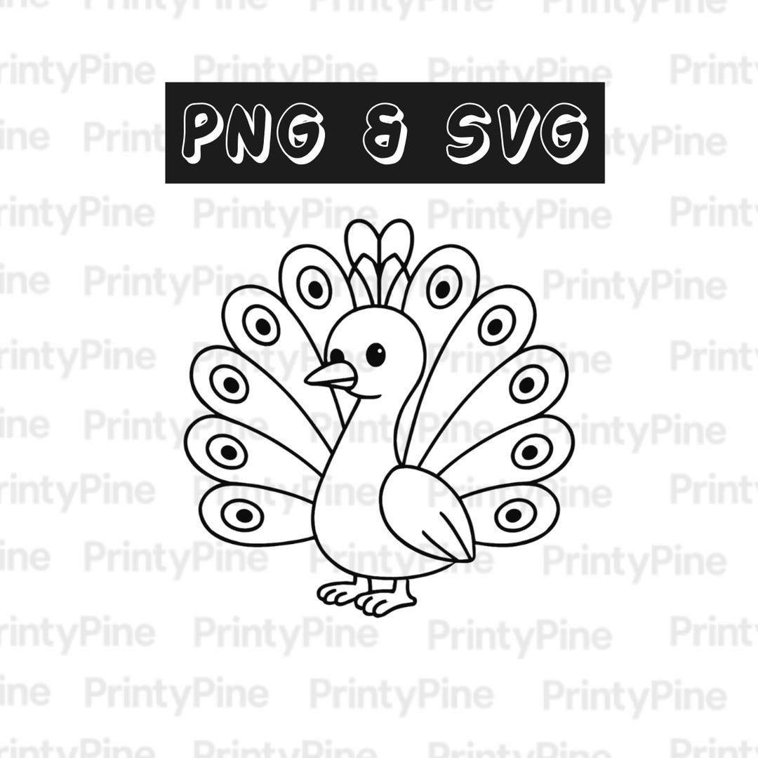 Archivo SVG y PNG de pavo real / Archivo láser / Archivo para Cricut ...