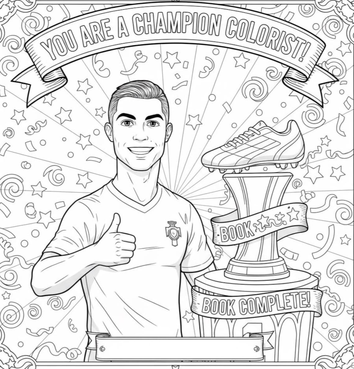 Football Coloring Books(ronaldo,messi,neymar,mo Salah,kaylian Mbappe ...