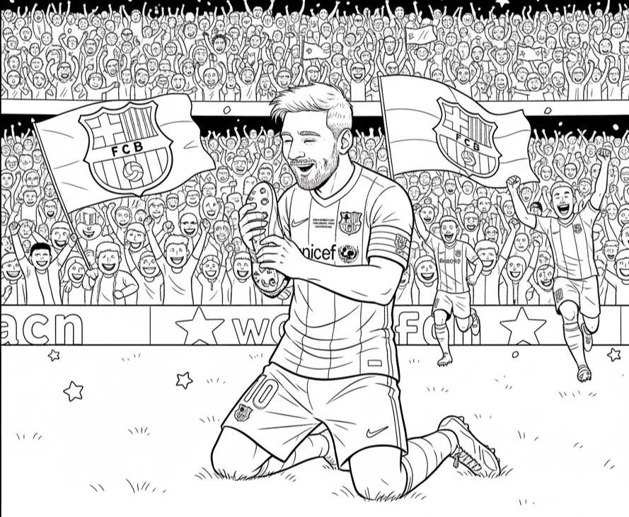 Football Coloring Books(ronaldo,messi,neymar,mo Salah,kaylian Mbappe ...