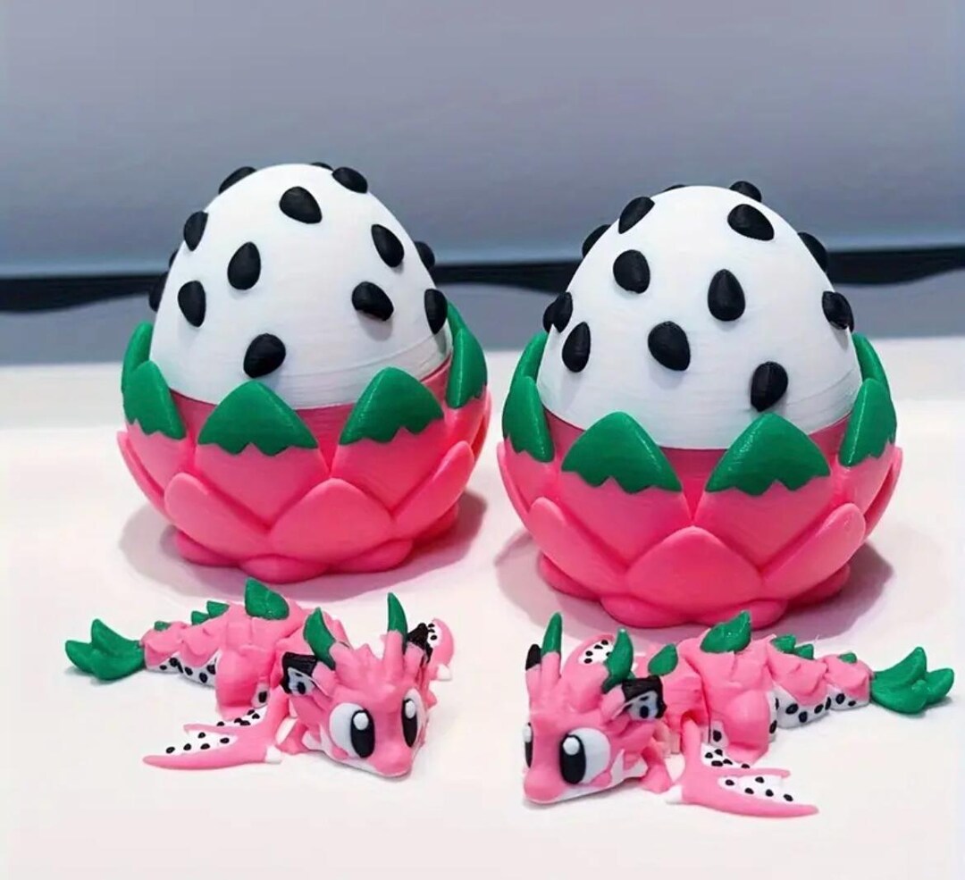 3D Printed Dragon Fruit Toy, 3D Printed Dragon With Egg, Christmas Toys ...
