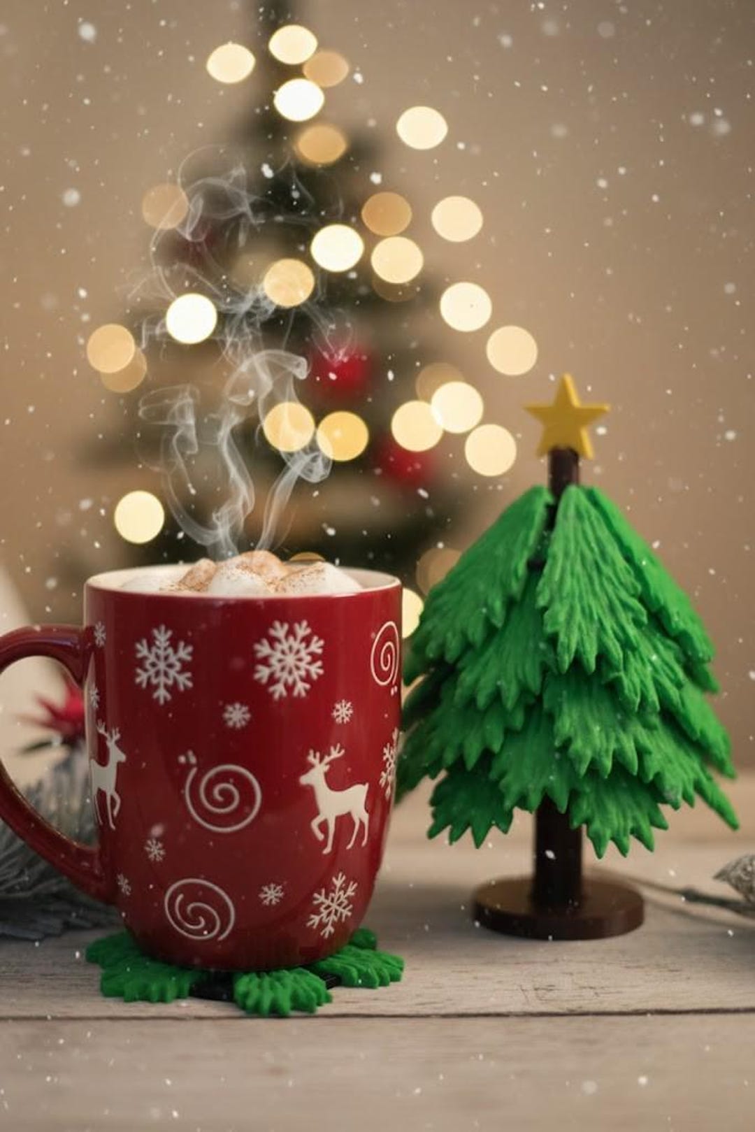 3D Printed Christmas Tree Coaster Set | Holiday Decor, Marshmallow ...