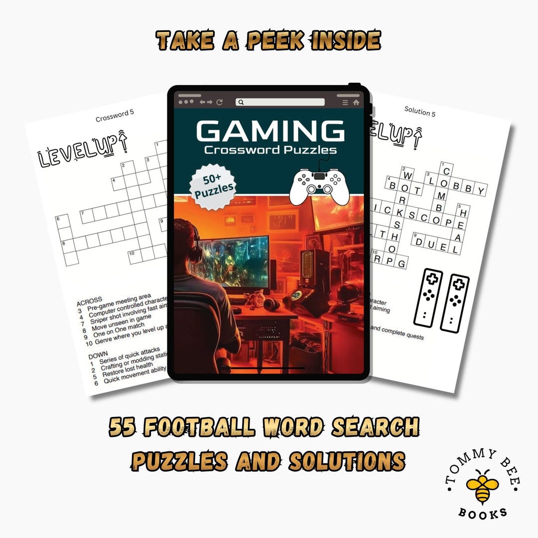 Gaming Crossword Puzzles – 60 Video Game Brain Games (digital Download ...