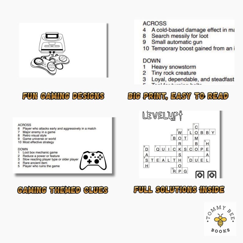 Gaming Crossword Puzzles – 60 Video Game Brain Games (digital Download ...