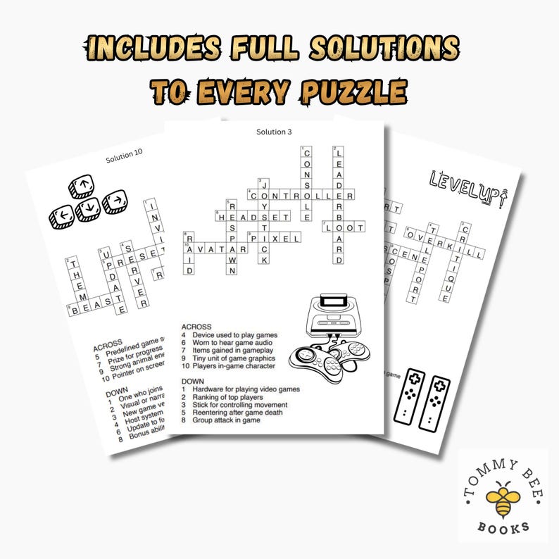 Gaming Crossword Puzzles – 60 Video Game Brain Games (digital Download ...