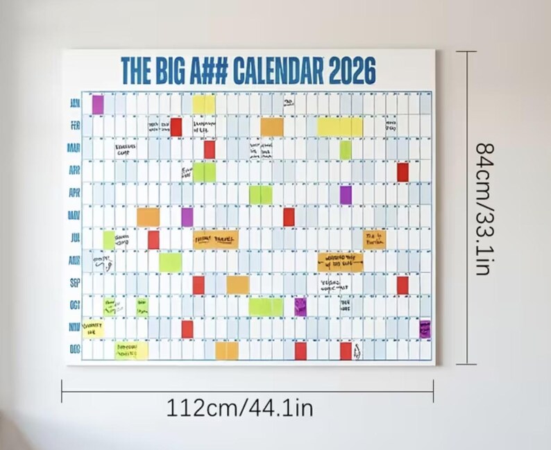 BIG A## CALENDAR 44.1" X 33.1" 2026 HUGE Calendar - Etsy