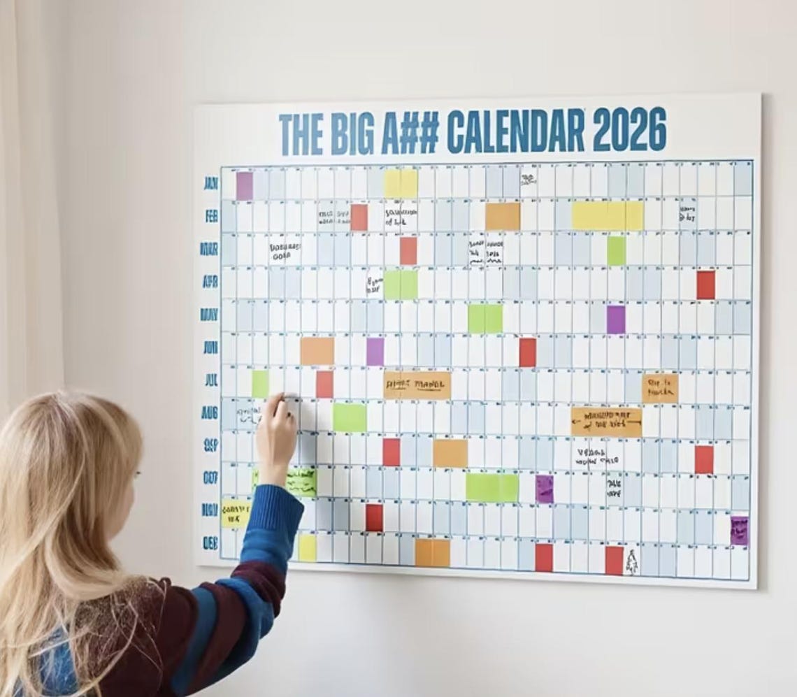 BIG A## CALENDAR 44.1" X 33.1" 2026 HUGE Calendar - Etsy