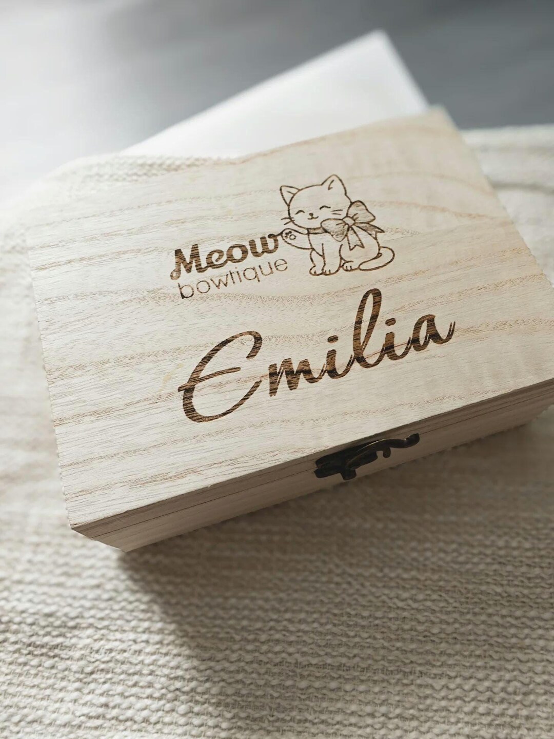 Personalized Wooden Keepsake Box • Custom Name Gift Box • Natural Wood ...