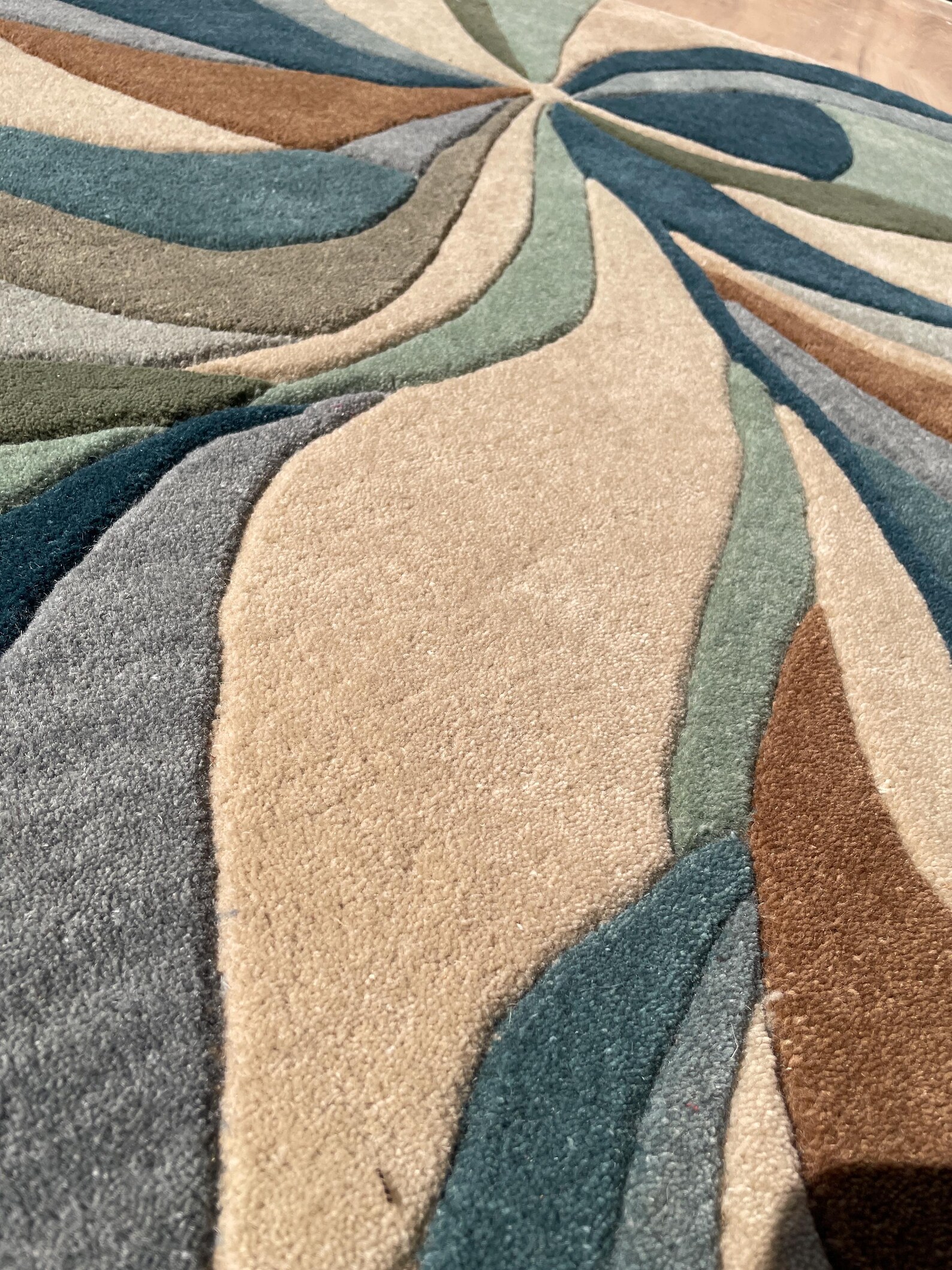 Abstract Round Rug, Modern Tufted Area Rug, Handmade Boho Carpet ...