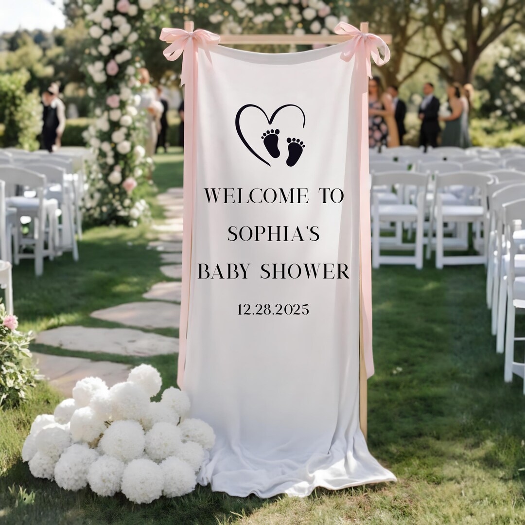 Custom Baby Shower Sign, Fabric Baby Shower Sign, Hello Baby Sign, Baby ...
