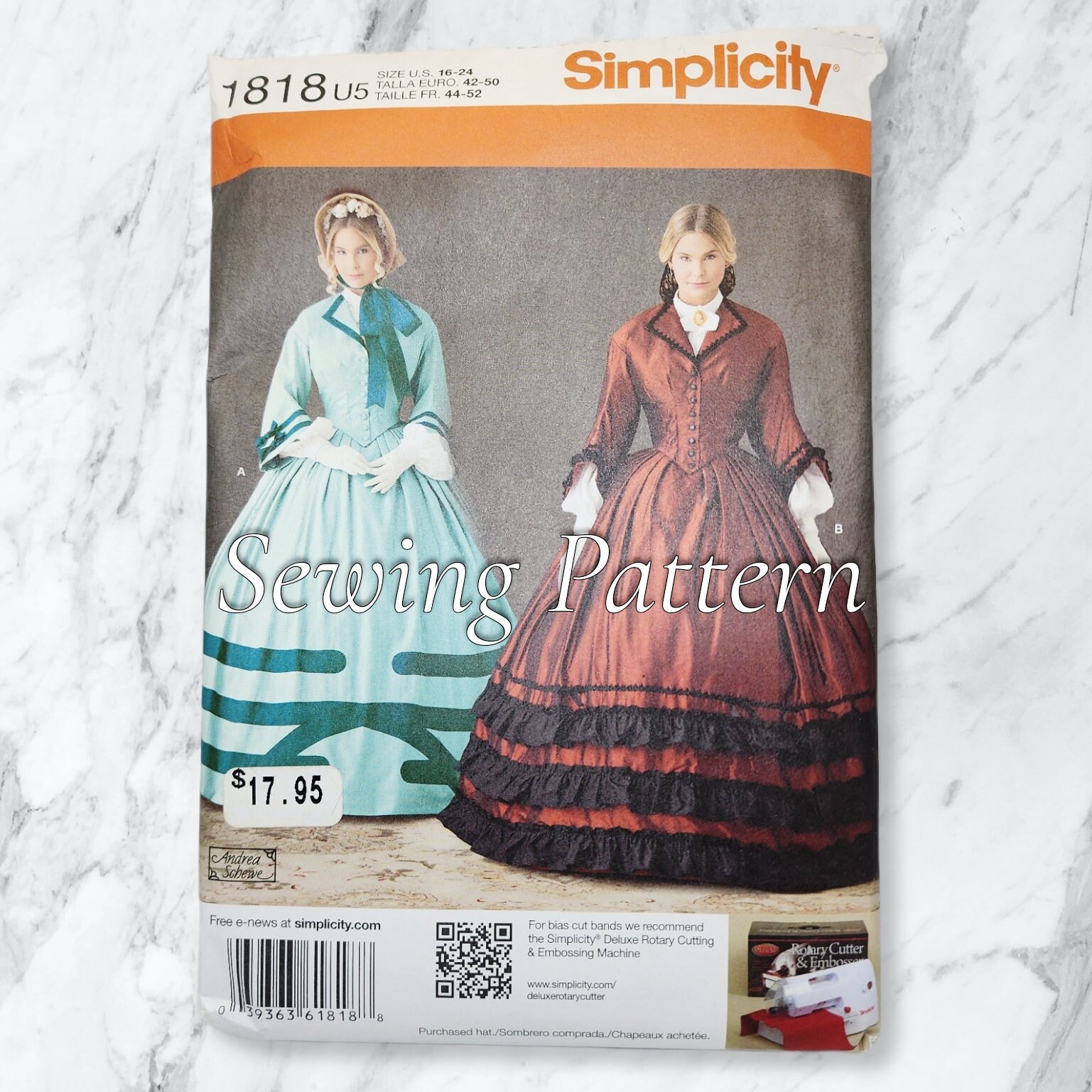Simplicity 1818 Civil War Gown Pattern 16-24 Queen Plus - Etsy