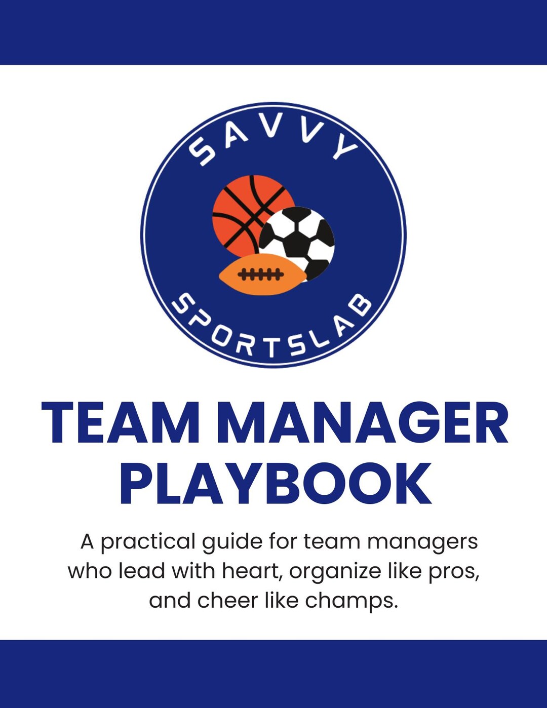 Sports Team Manager Guide | Printable Workbook for Parents | Templates ...