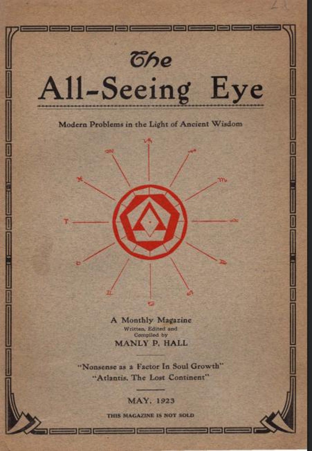 The All Seeing Eye Magazine, Manly P. Hall Complete Set (digital ...