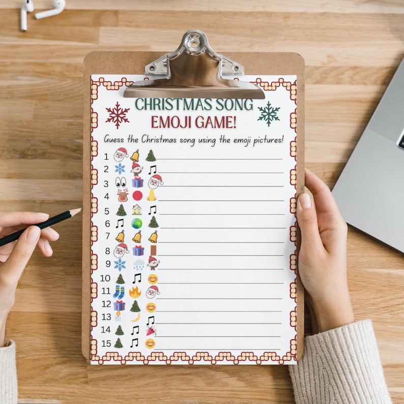 Christmas Song Emoji Game Printable | Guess the Christmas Songs |A4 ...