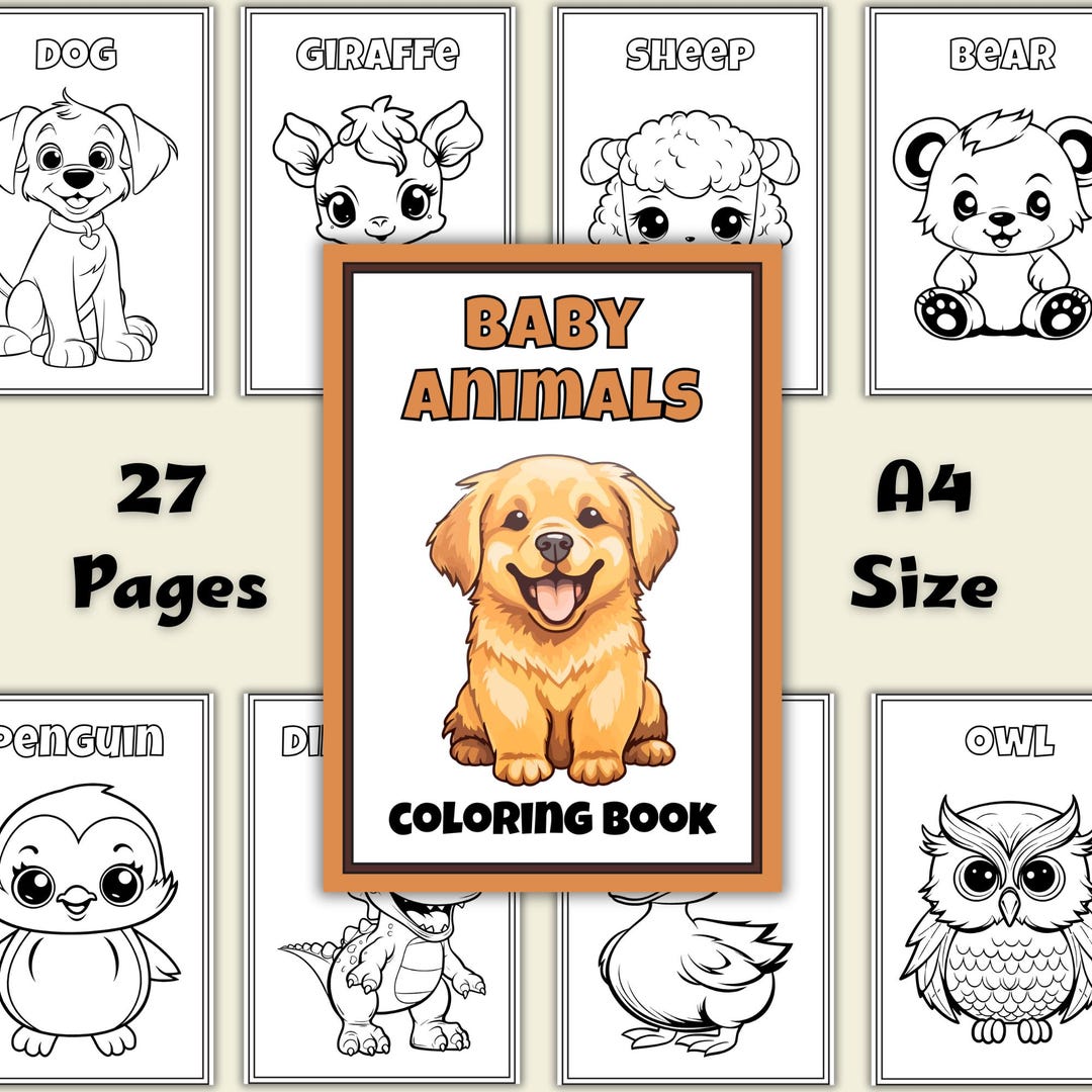 Animal Babies Coloring Pages Printable | 50 Pages | Kids Coloring Pages ...