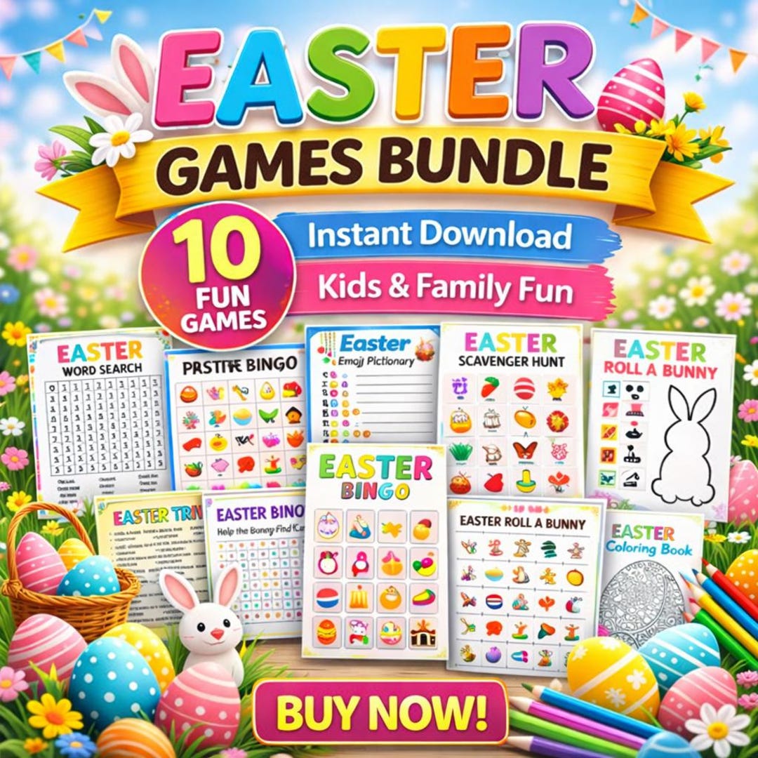 Easter Games Bundle | 10 Printable Party Activities (digital Download ...