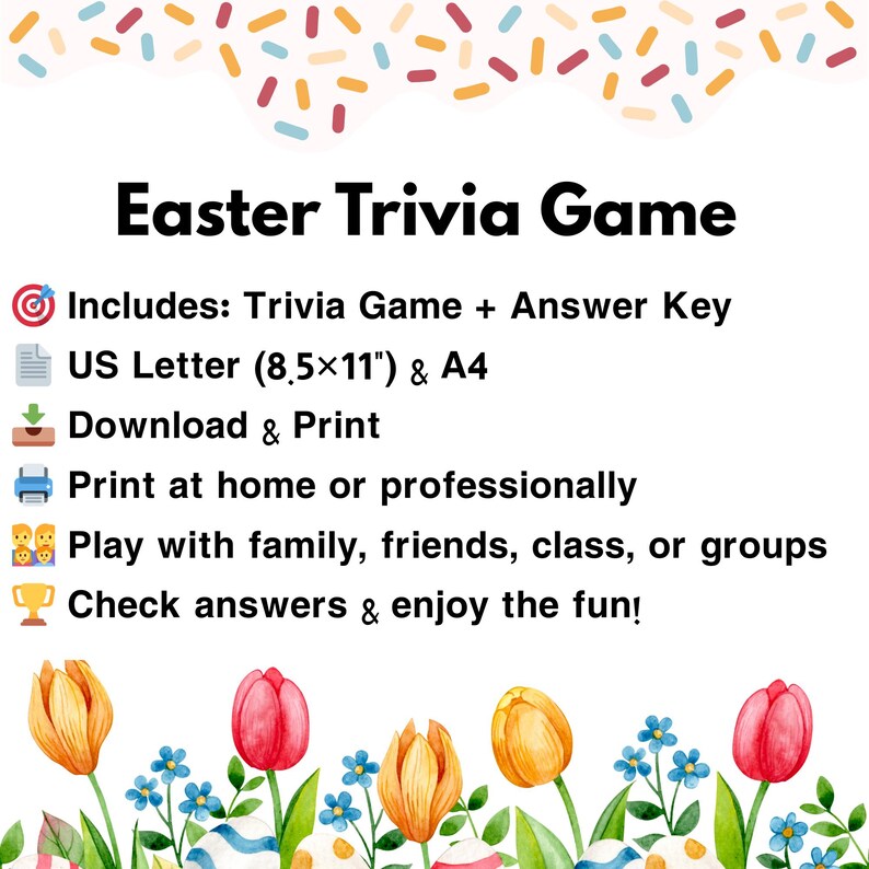Easter Trivia Game Printable | Fun Holiday Party Game for Kids ...