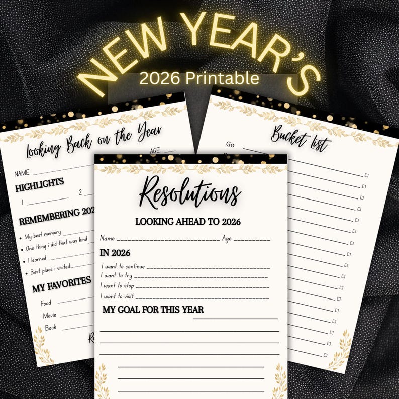 2026 New Year Resolution Planner | Goal & Bucket List (PDF) - Etsy